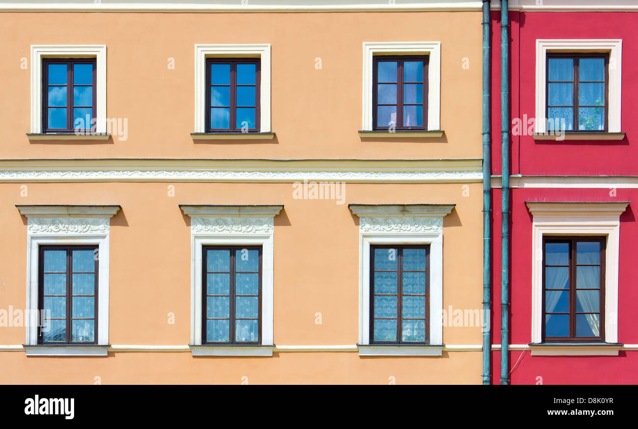 Facade of a building with windows Stock Photo - Alamy
