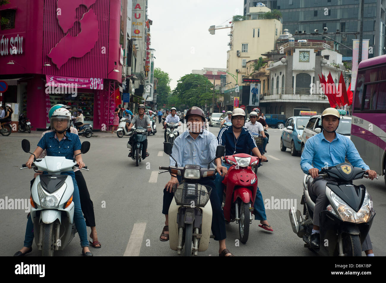 Scooters in Hanoi, Vietnam Stock Photo - Alamy