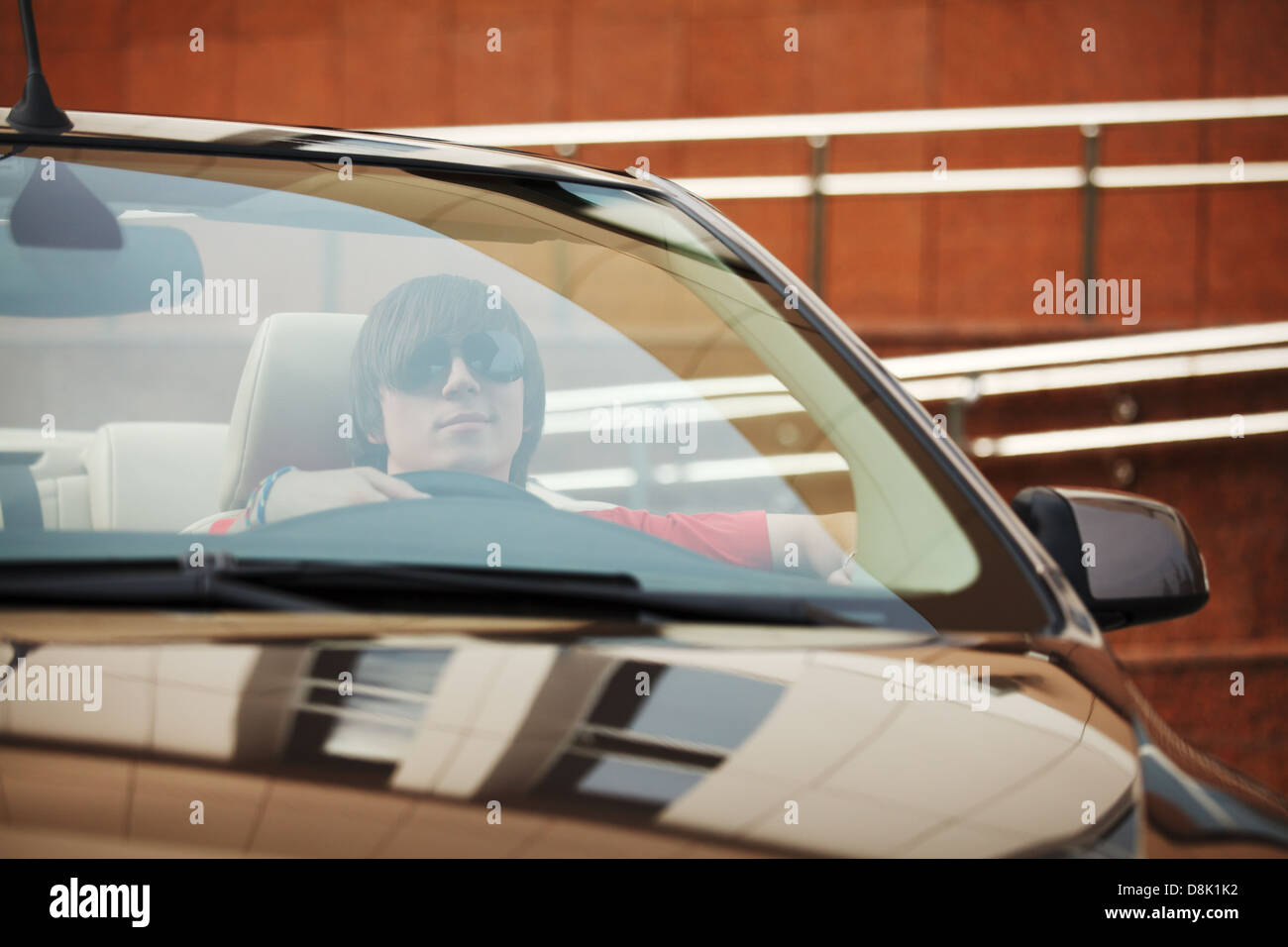 Happy man car cabriolet driving driver hi-res stock photography and ...