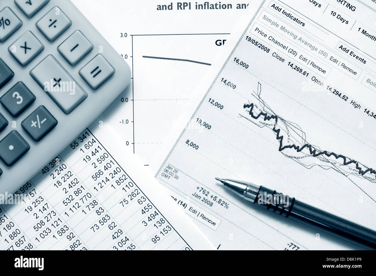 Financial graphs and charts analysis Stock Photo - Alamy