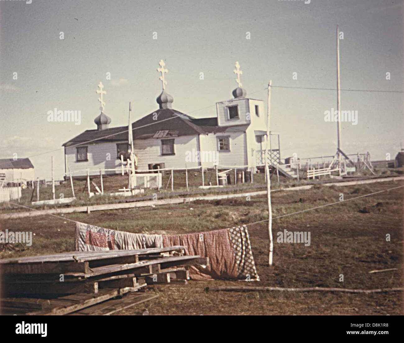The Russian Orthodox Church in Kasigluk, Alaska, a historical structure ...