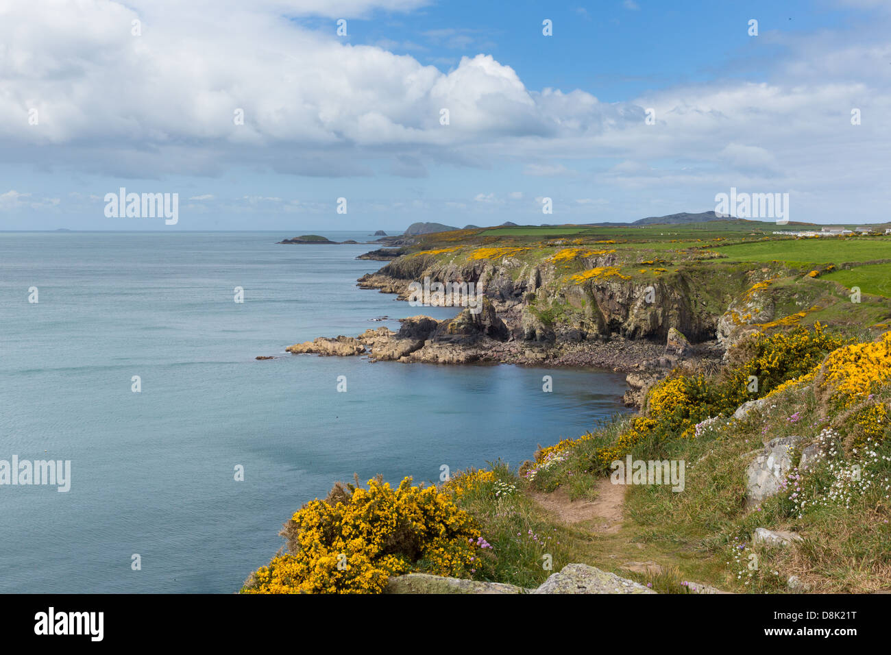 Wales coast Pembrokeshire from Caerfai Bay to St Nons towards Ramsey ...