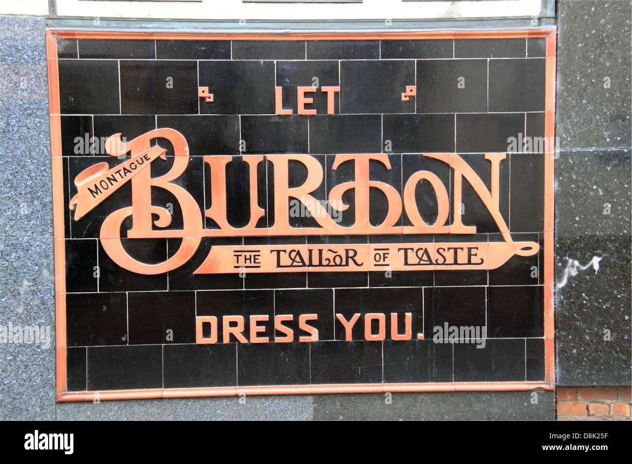 Tiled sign on Burton shop, High Street, Abergavenny, Monmouthshire ...