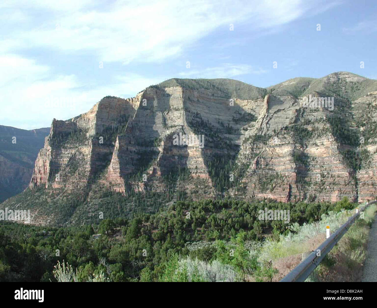 The Scheer Cliffs, a dramatic and steep geological formation, rise ...