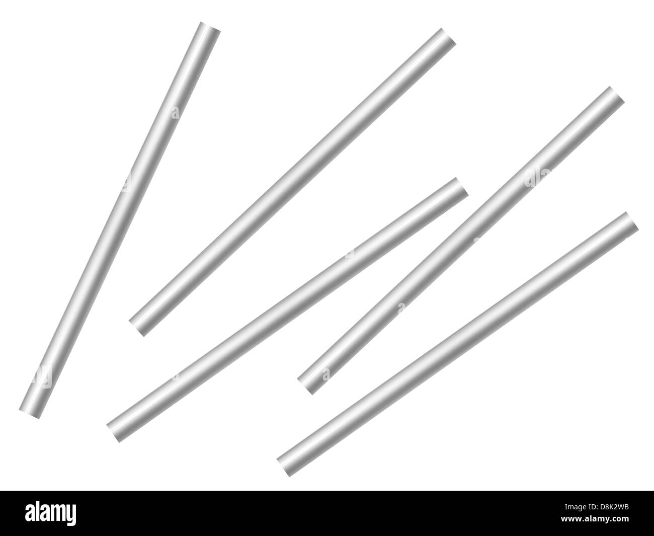 Metal poles isolated against a white background Stock Photo - Alamy