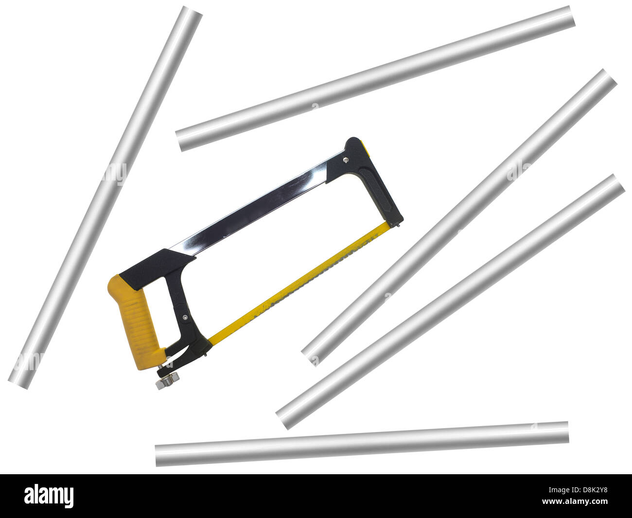 Metal poles isolated against a white background Stock Photo - Alamy