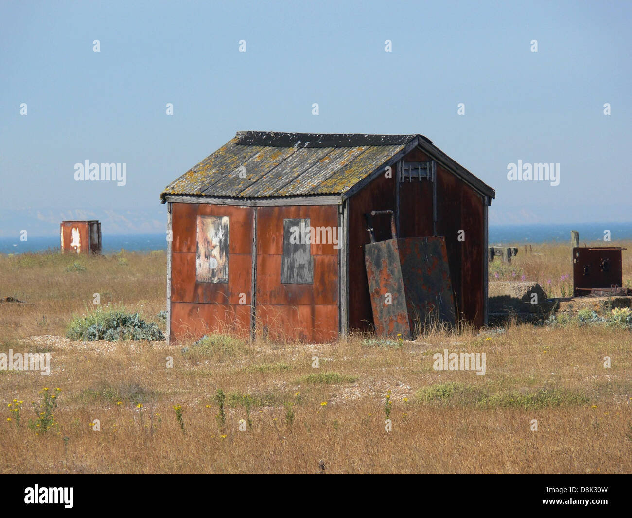 This stock photo shows a rustic shack located in the Dungeness area ...