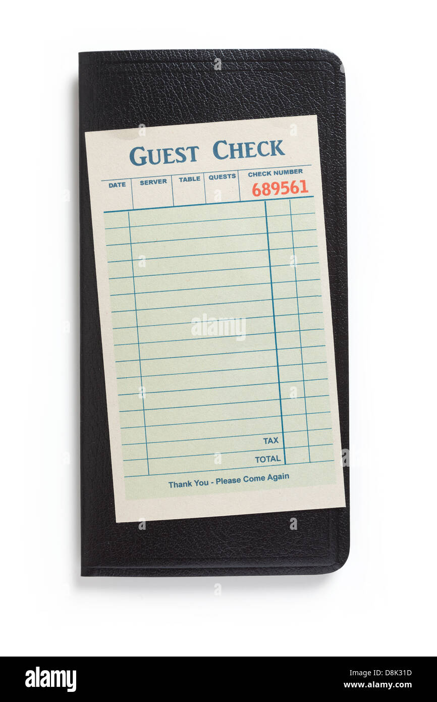 Blank Guest Check, concept of restaurant expense Stock Photo - Alamy