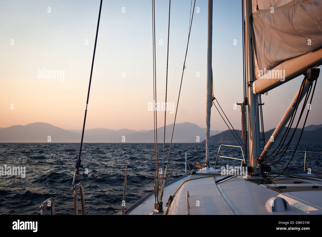 Sailing in Turkey. Sunset Stock Photo - Alamy