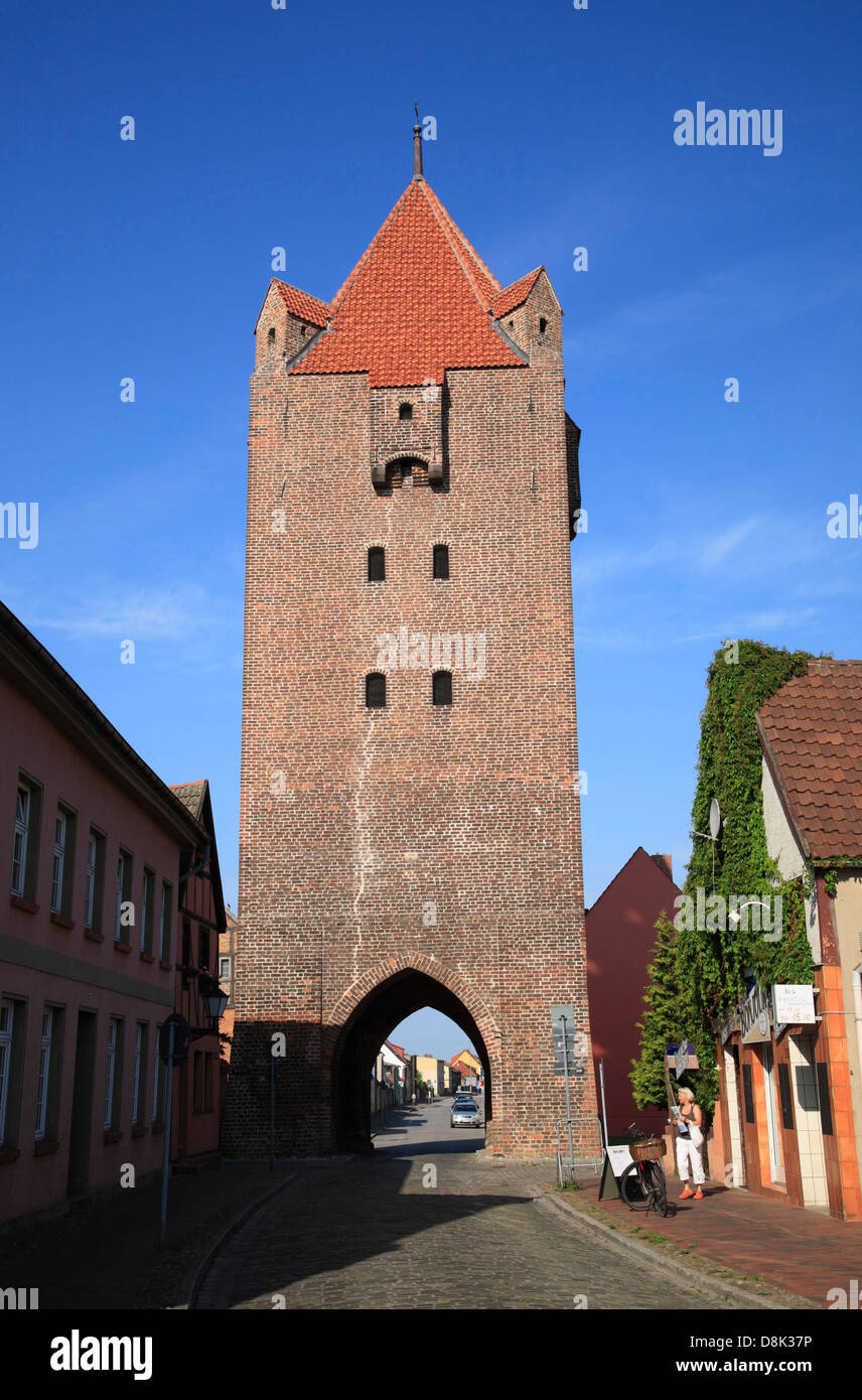 Barth, town gate, Darss, Baltic Sea, Mecklenburg-Western Pomerania ...