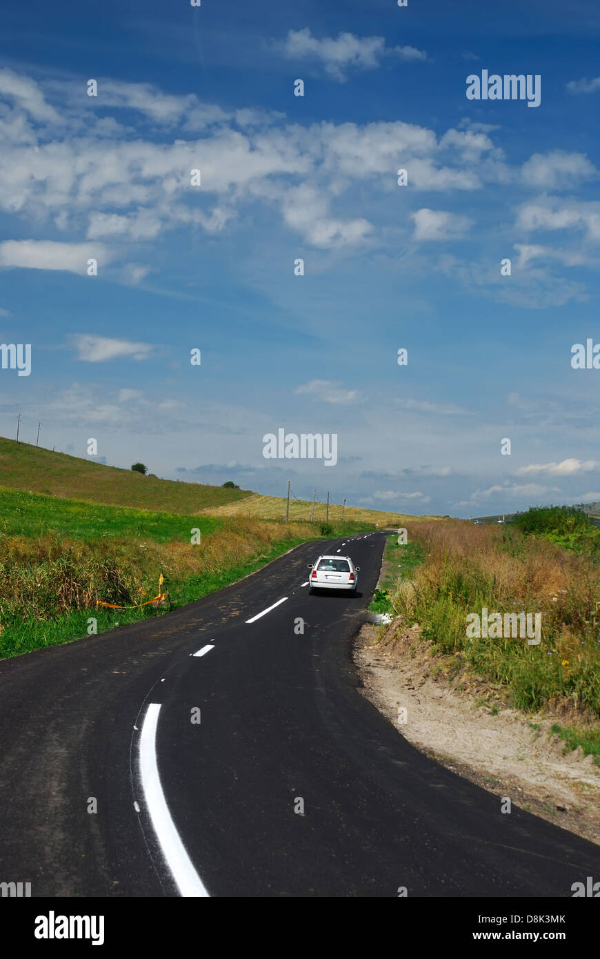 Modern road in countryside landscape, Romania Stock Photo - Alamy