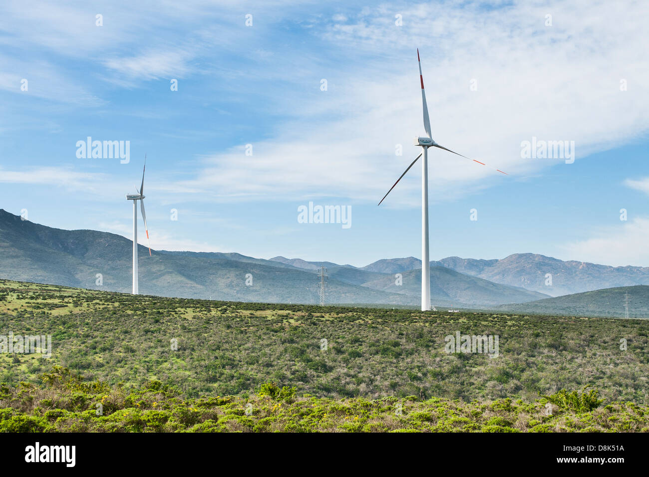 Wind turbines at Monte Redondo Wind Farm. Coquimbo Region, Chile Stock ...