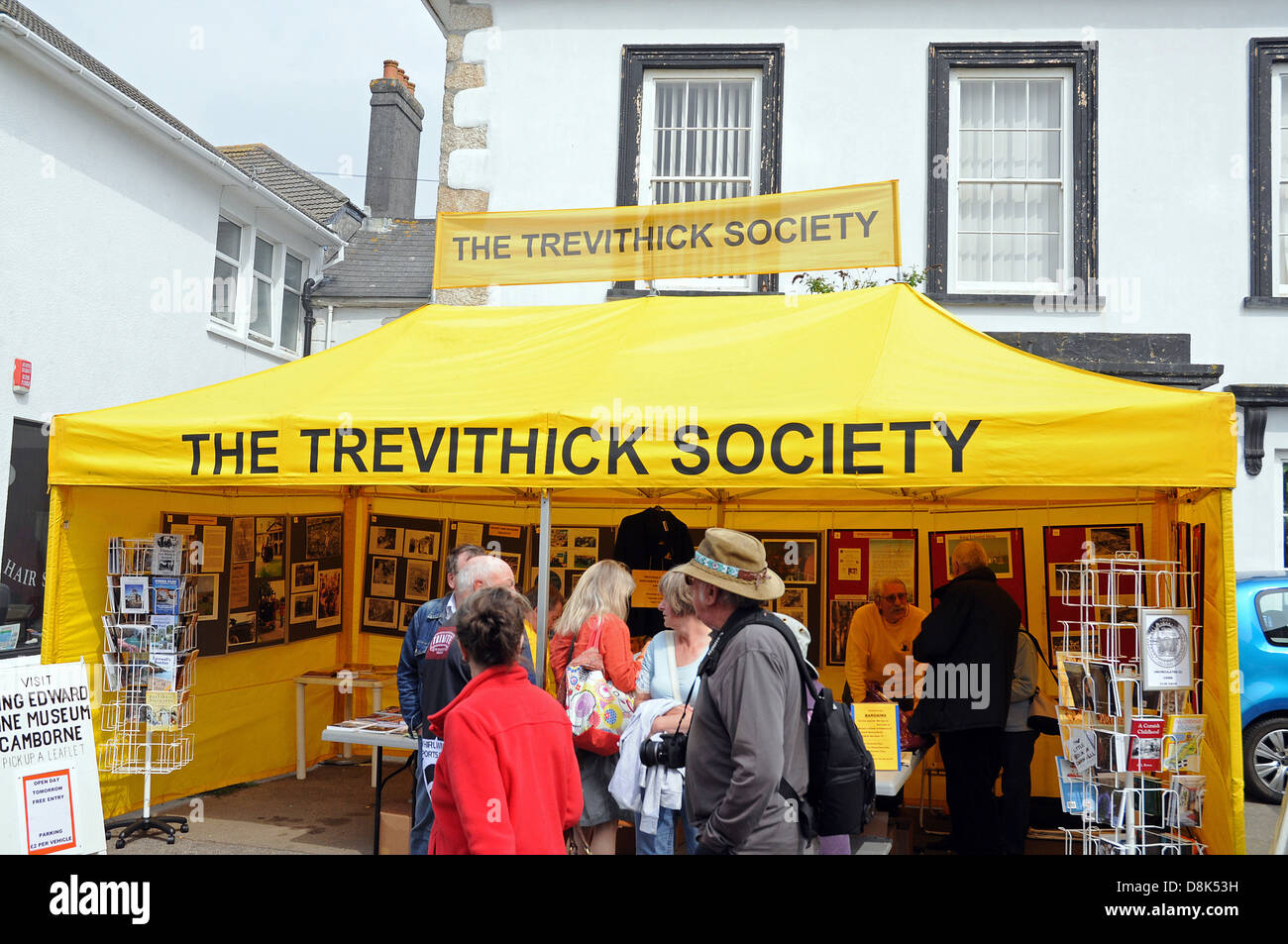 The Trevithick society information stand on Trevithick day in Camborne ...