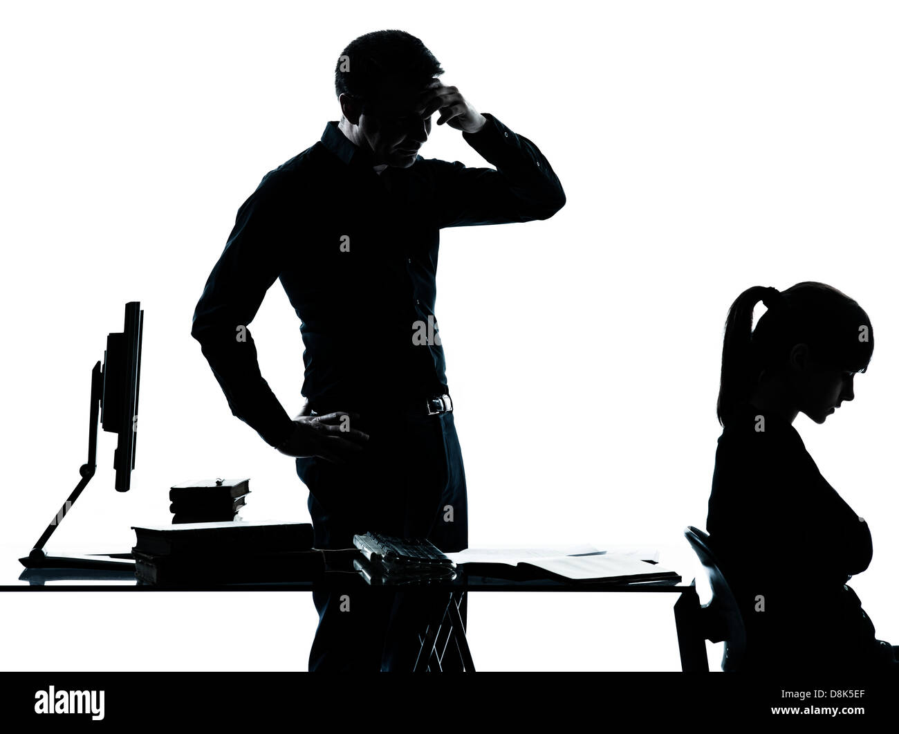 one man father professor and student teenager girl helping for homework ...