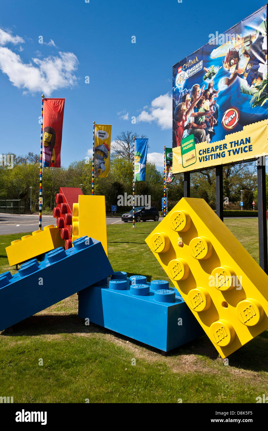 Entrance to themed Legoland amusement park in Windsor, Berkshire ...