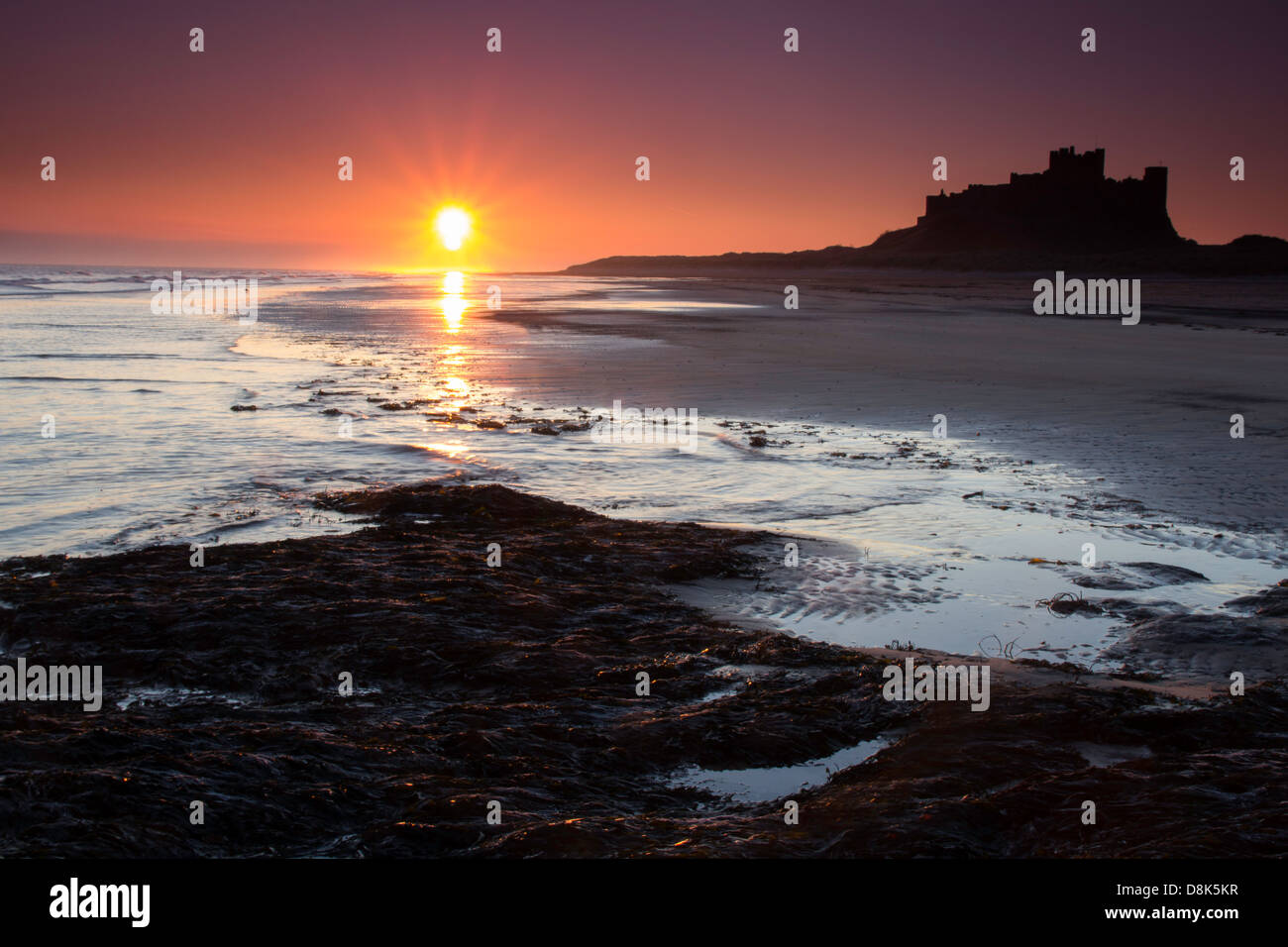 Bamburgh castle sunrise hi-res stock photography and images - Alamy