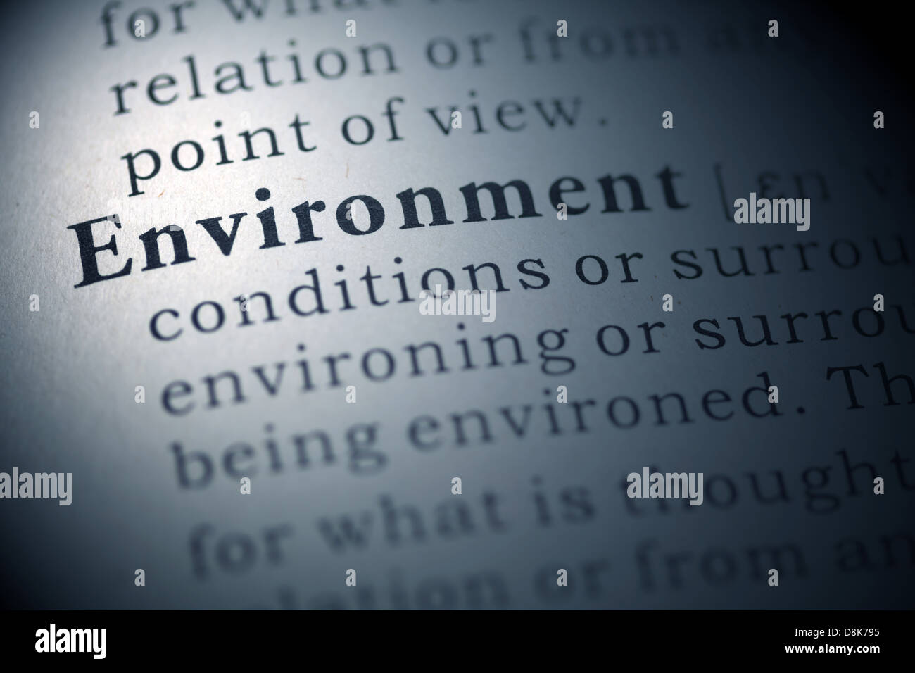 Dictionary definition of the word Environment Stock Photo - Alamy