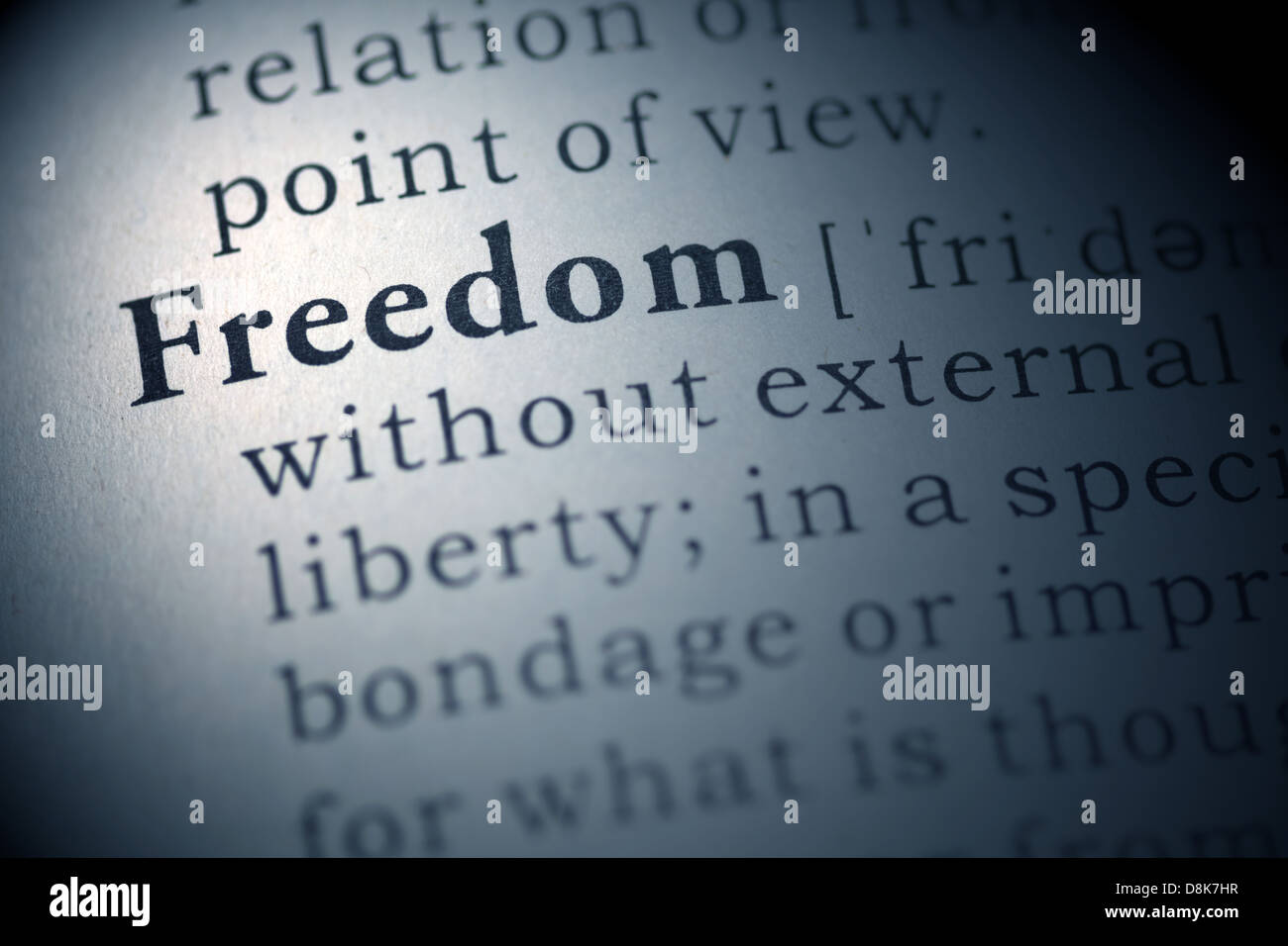 Dictionary definition of the word Freedom Stock Photo - Alamy
