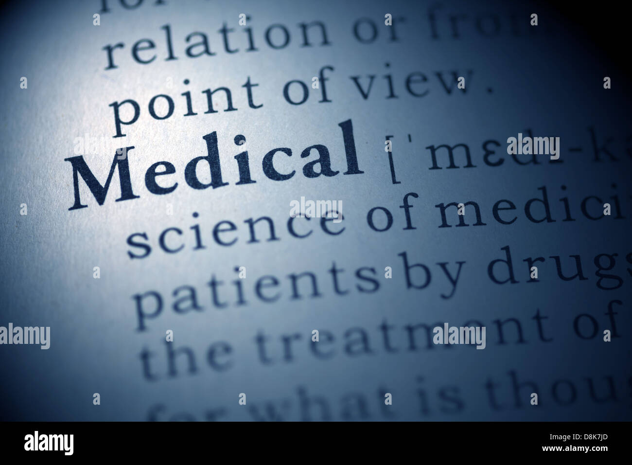Dictionary definition of the word medical Stock Photo - Alamy