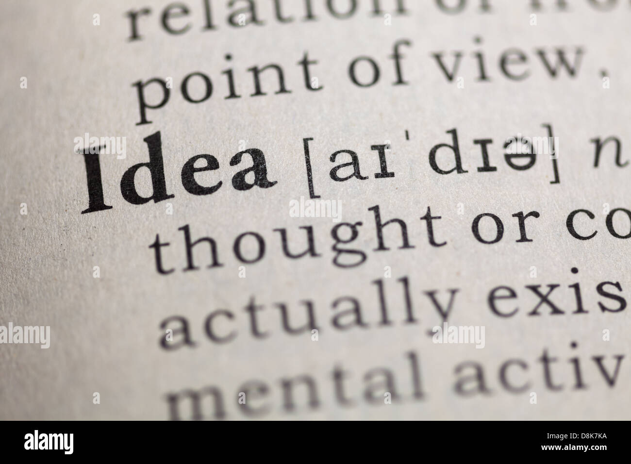 Dictionary definition of the word idea Stock Photo - Alamy