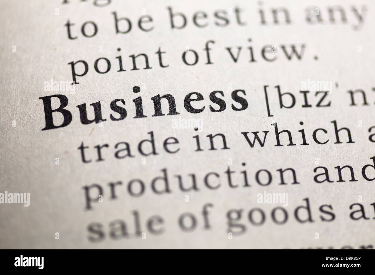 Dictionary definition of the word business Stock Photo - Alamy
