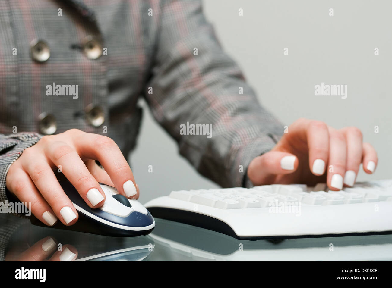 Female hands typing on computer keyboard Stock Photo - Alamy
