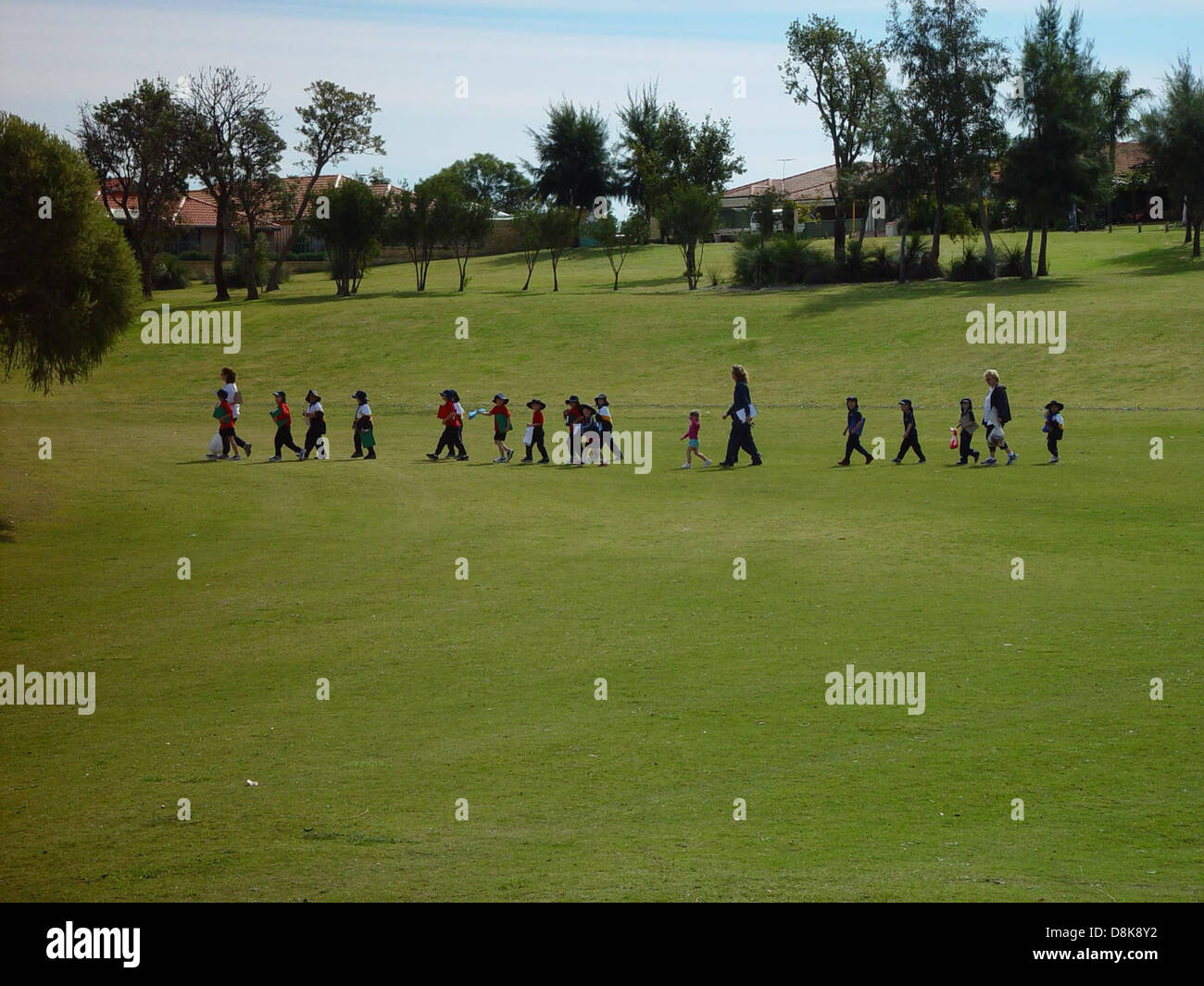 The trek across the oval primary school Stock Photo - Alamy