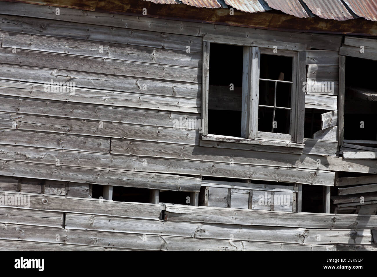 Windows on a very old wood building Stock Photo - Alamy