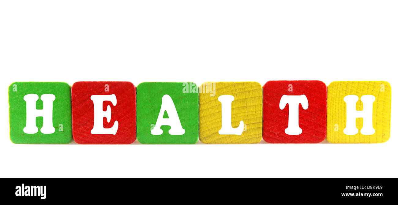 isolated text in wooden building blocks Stock Photo - Alamy