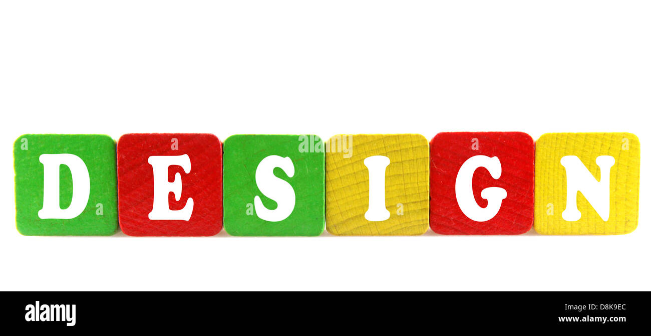 isolated text in wooden building blocks Stock Photo - Alamy