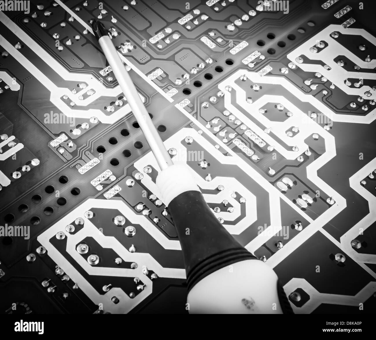 Close up circuit board in Black and White Stock Photos & Images - Alamy