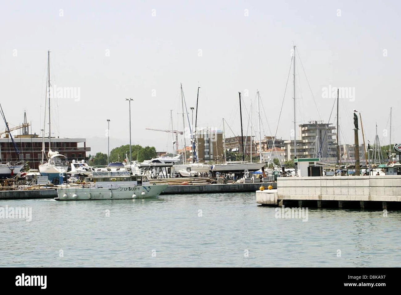 An urban town by the coast features a mix of marine and city elements ...