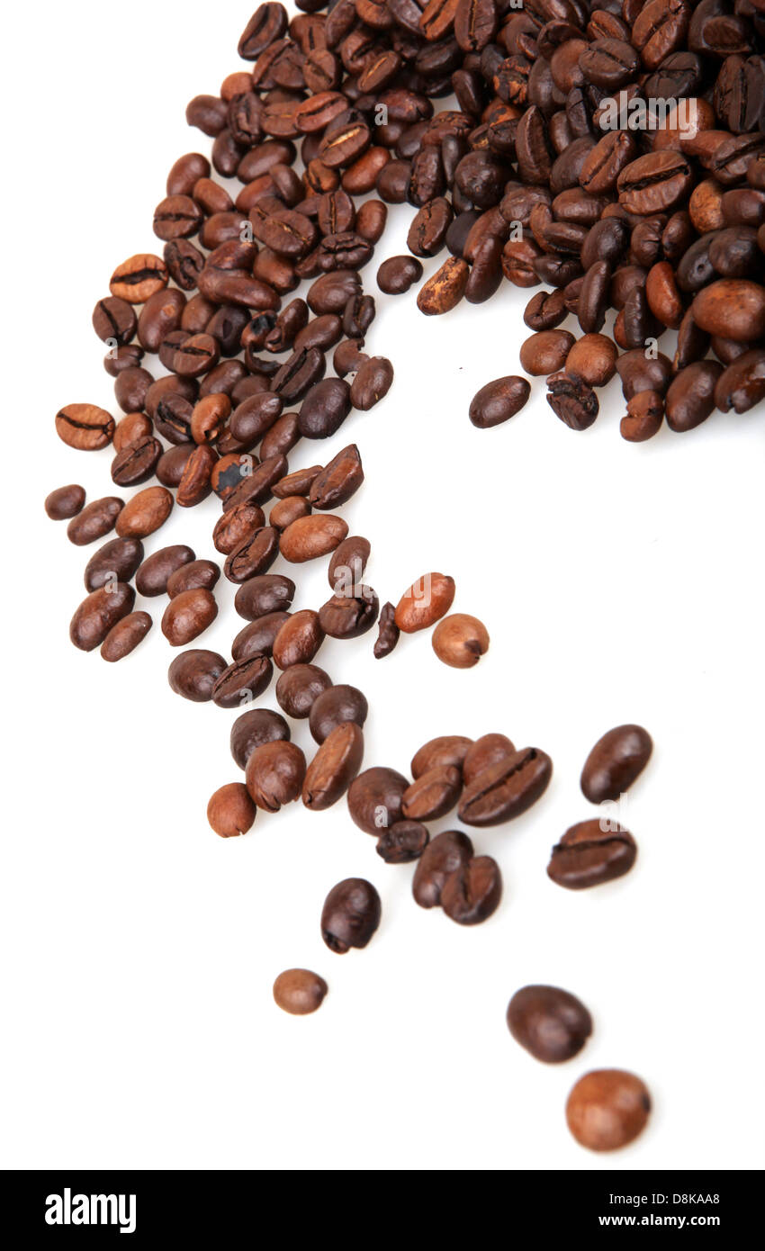 coffee beans isolated on white Stock Photo - Alamy