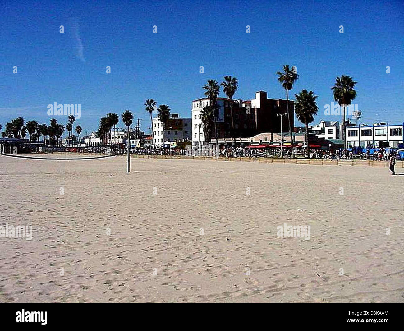 A wide-angle view of Venice Beach, capturing the vibrant boardwalk ...