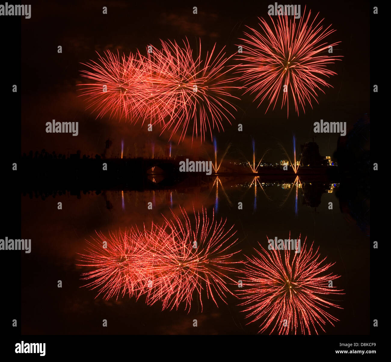 fireworks on a lake Stock Photo - Alamy