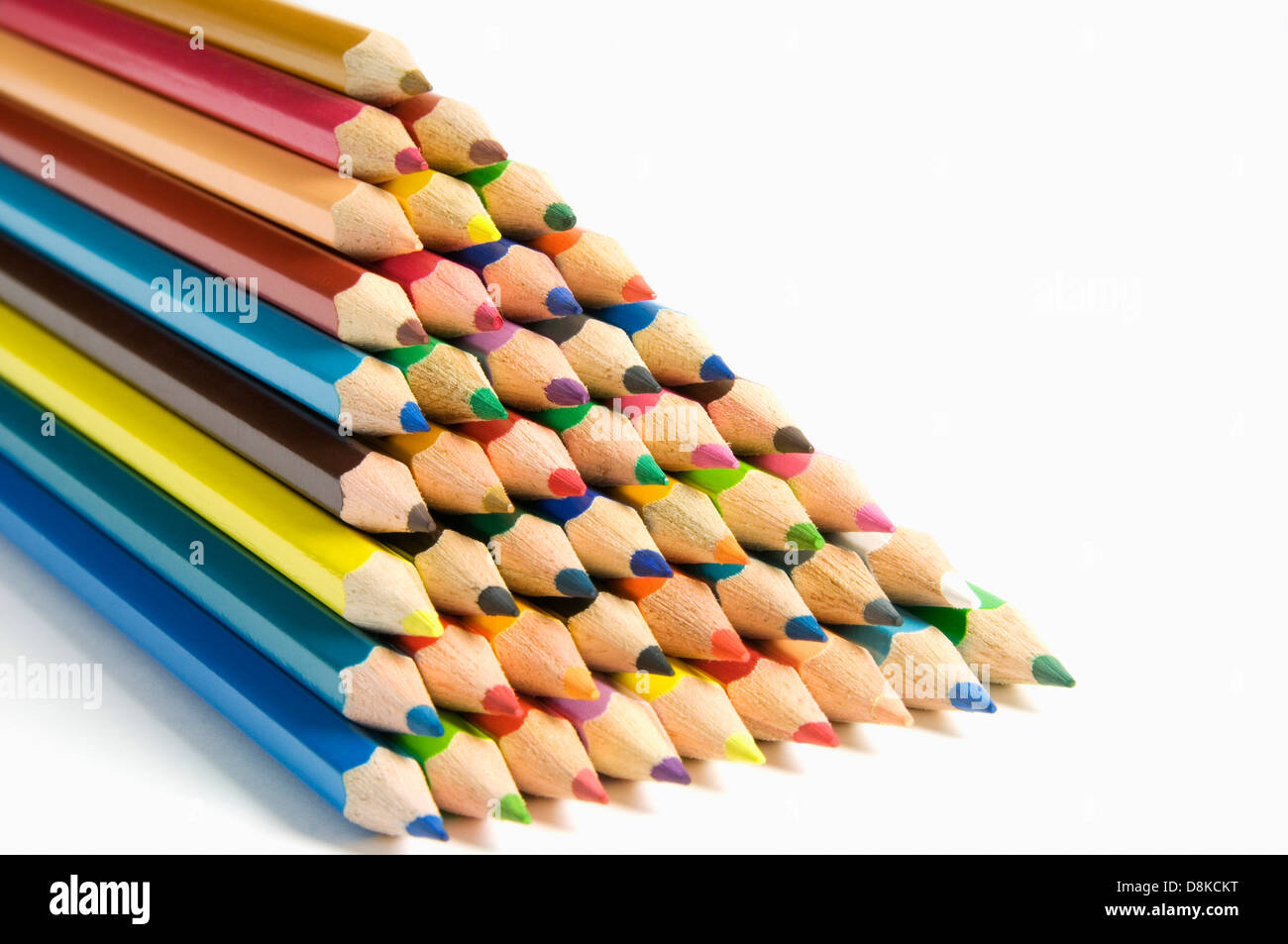 Colored Pencils On White Background Stock Photo - Alamy