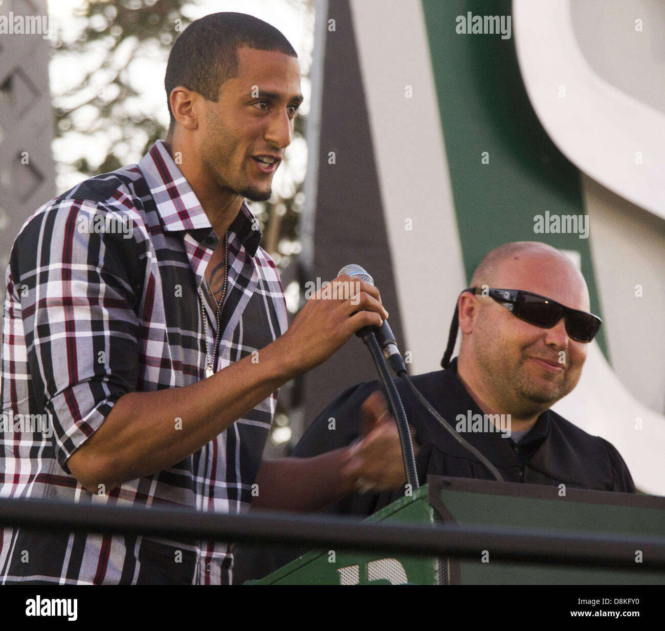 Turlock, CA, USA. May 30, 2013. Pitman High School head coach Brandon ...