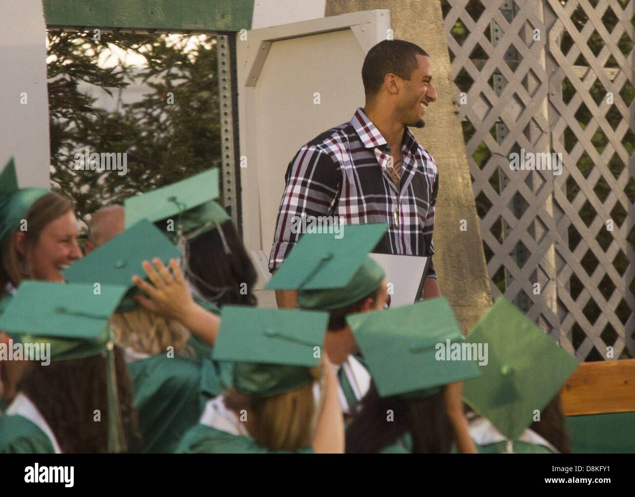 Turlock, CA, USA. May 30, 2013. Pitman High School head coach Brandon ...