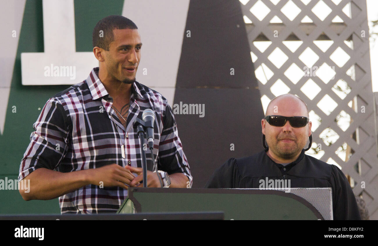 Turlock, CA, USA. May 30, 2013. Pitman High School head coach Brandon ...