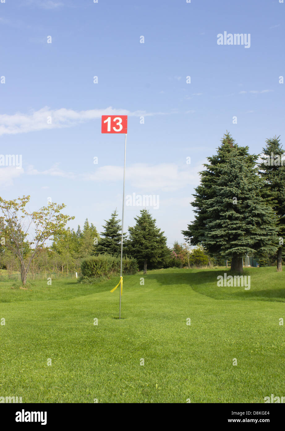 Park golf flag Stock Photo - Alamy