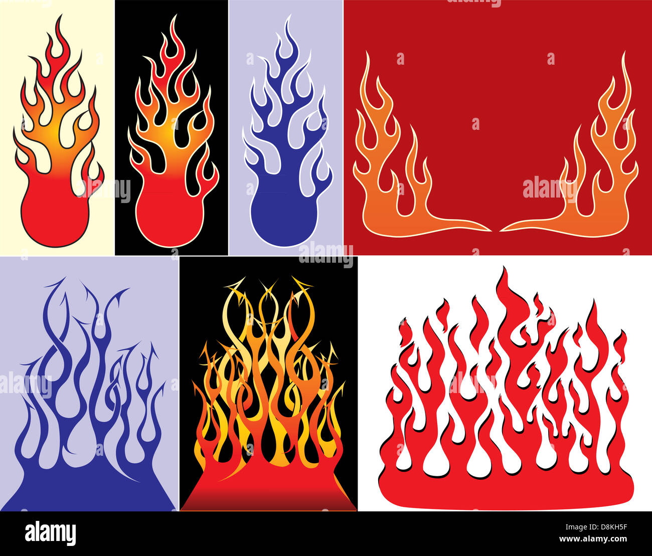 Fire logos set Stock Photo - Alamy