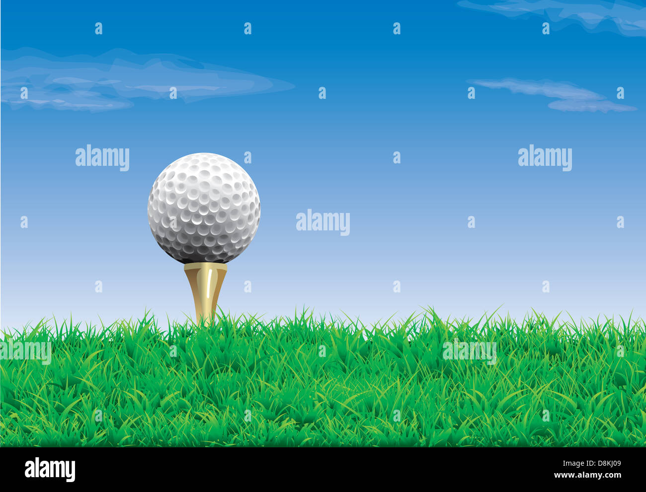 Golf ball on a tee, simple golf background Stock Photo - Alamy