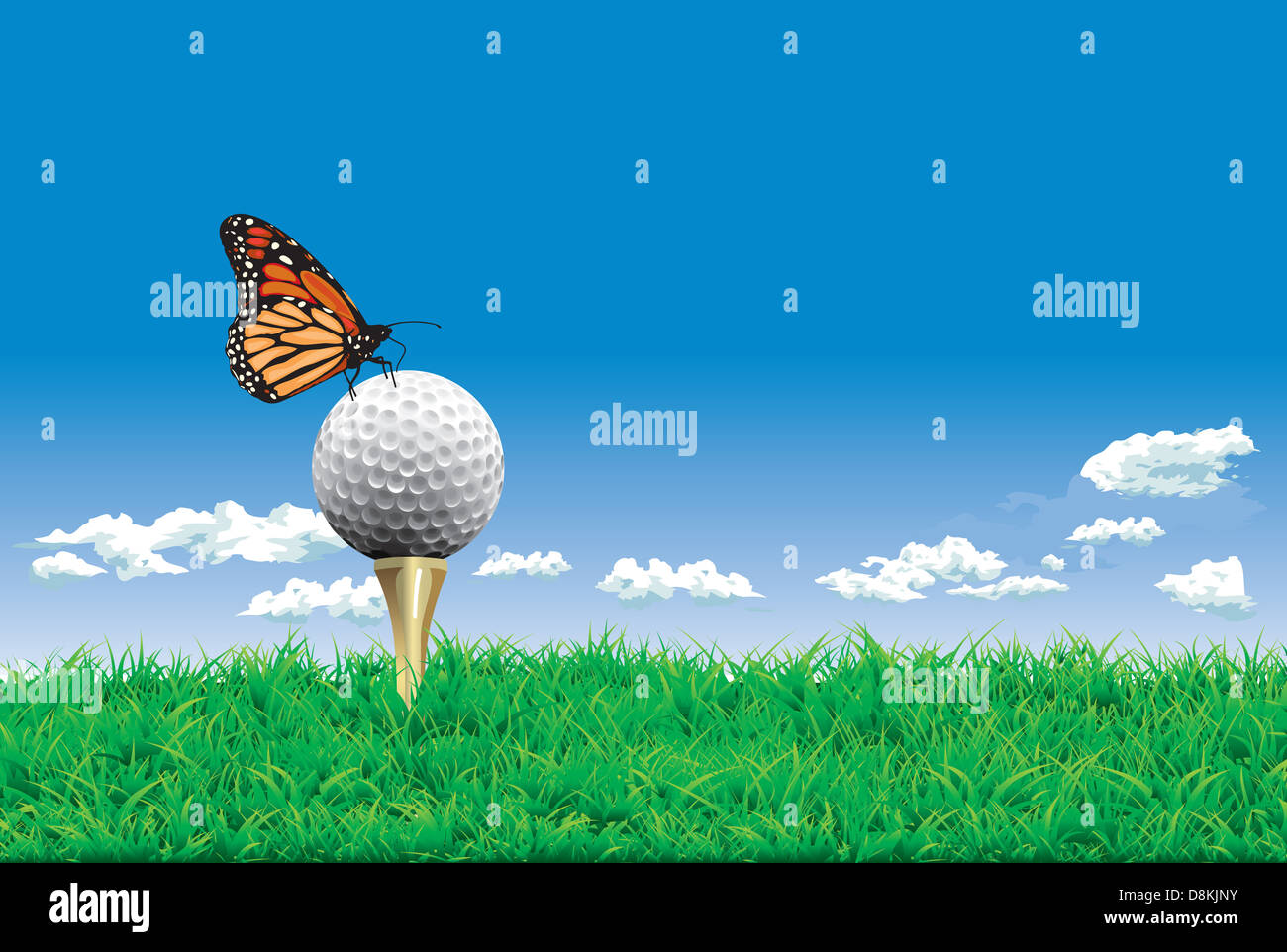 Golf ball on a tee, simple golf background Stock Photo - Alamy