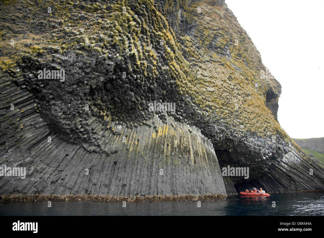 A view of the columnar basalt formations on Akun Island, part of the ...