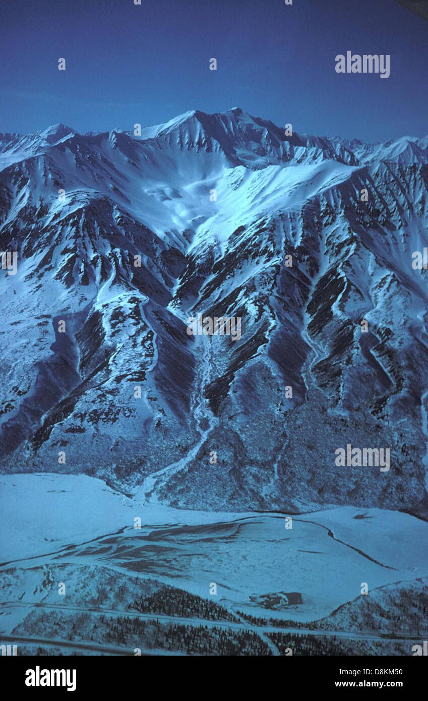 The Alaska Range, seen from the Chickaloon area, features towering ...