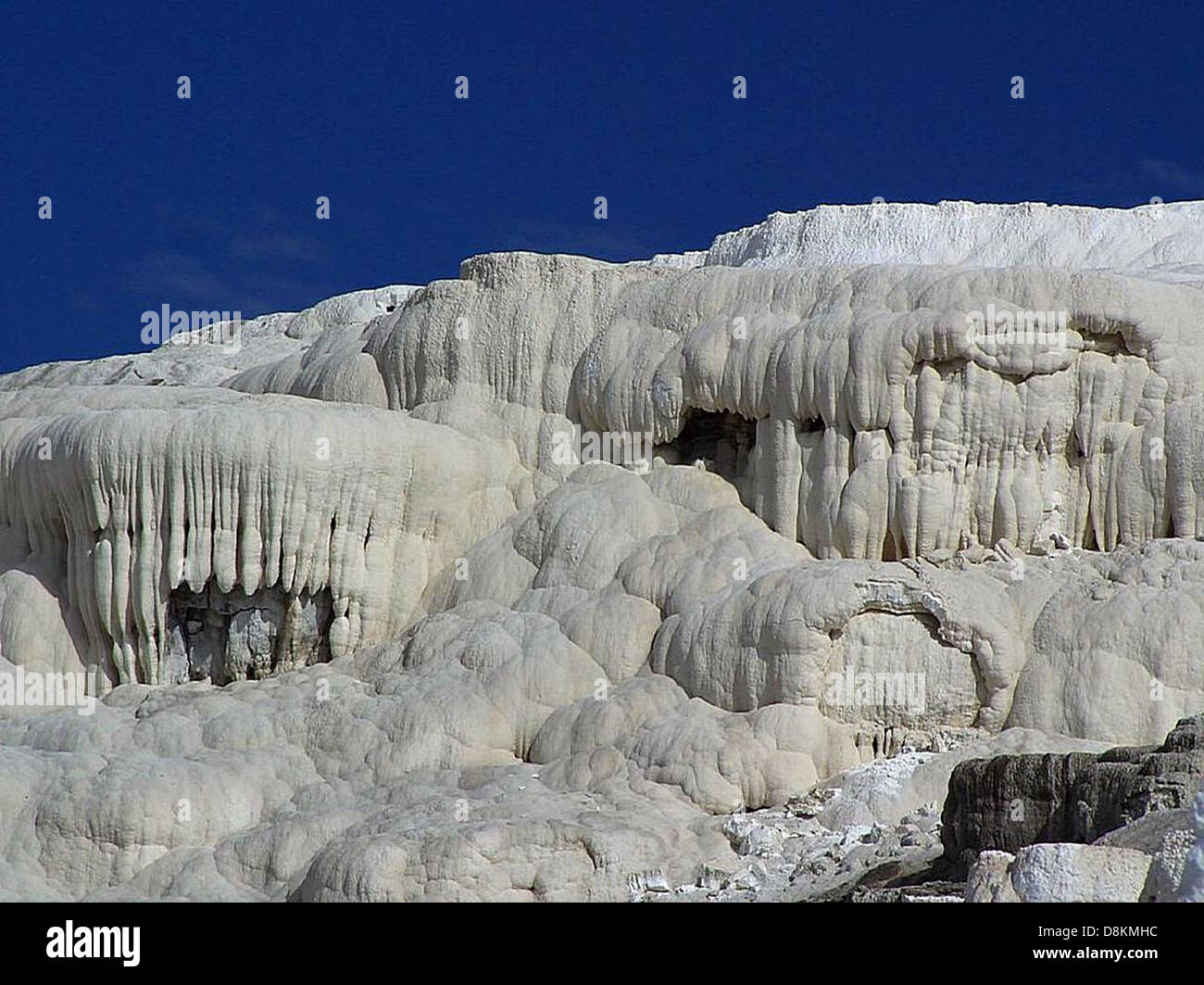The calcium deposits of Mammoth Hot Springs in Yellowstone National ...