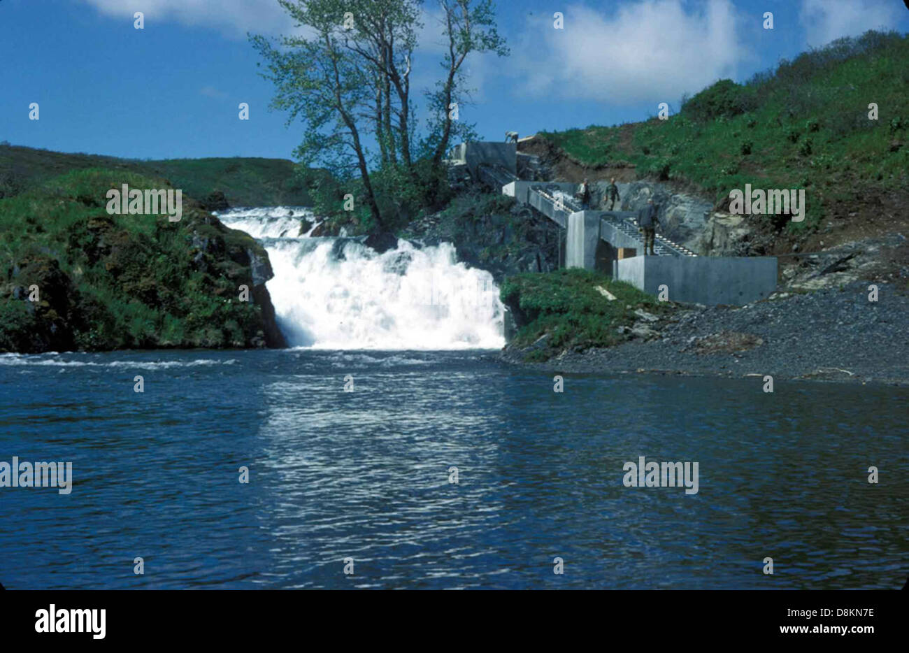 Frazer Lake fish ladder and falls, showcasing the natural waterway and ...