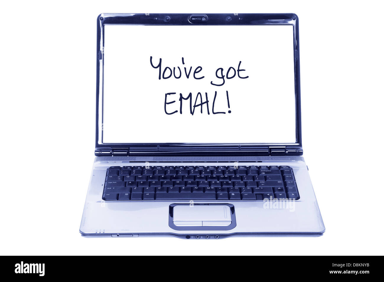 Laptop Computer with Message Stock Photo - Alamy