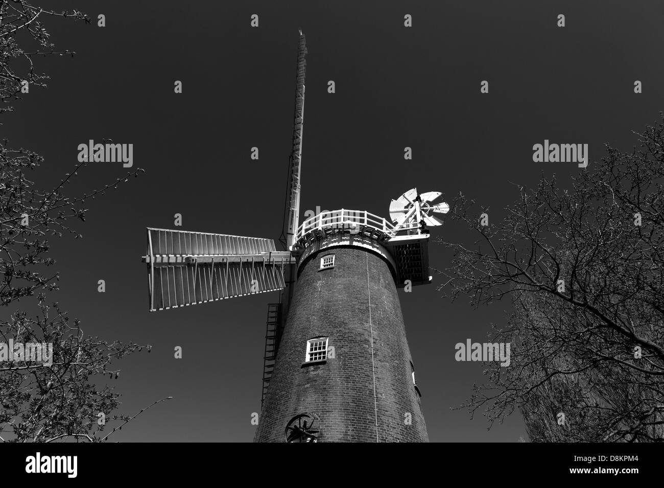 Summer, Buttrum's Mill, restored windmill, Woodbridge town, Suffolk ...