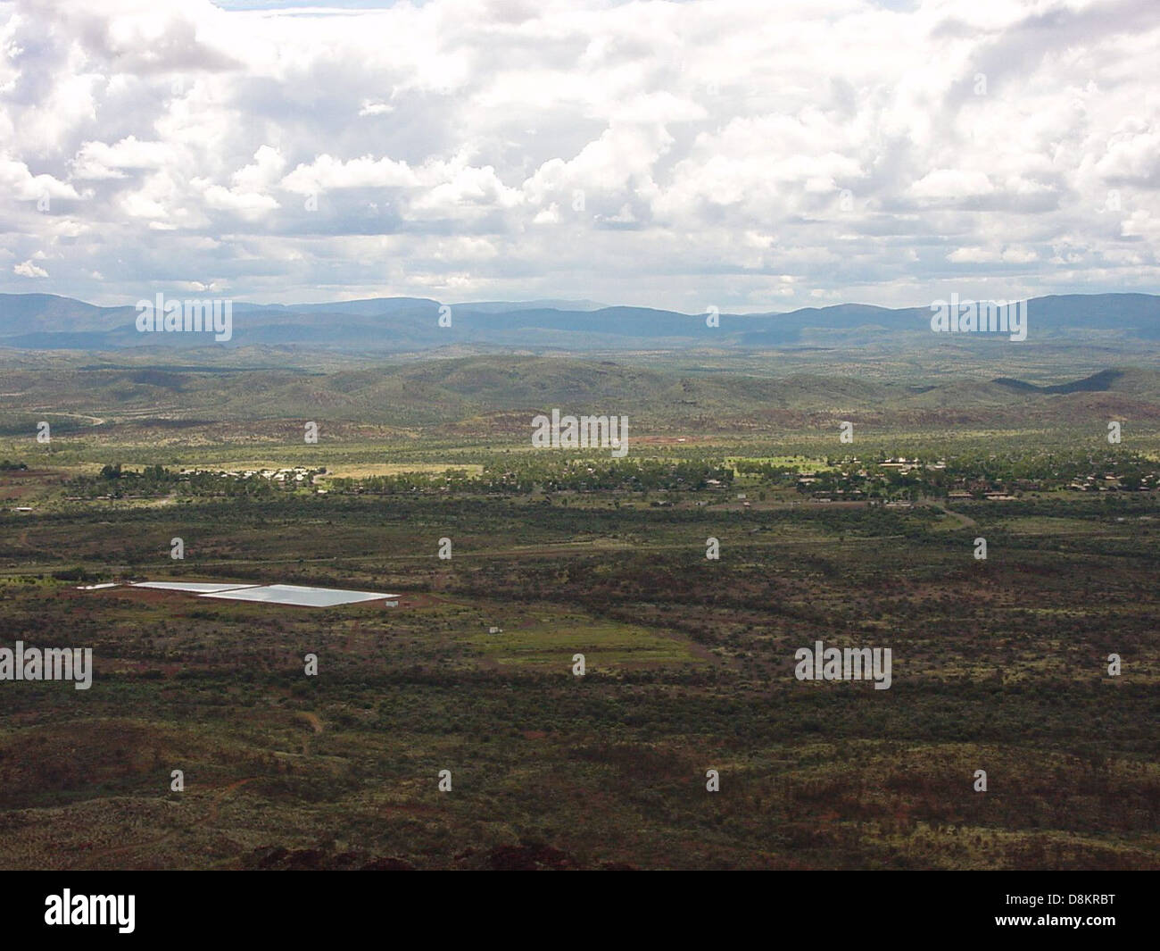 A panoramic view of Paraburdoo, a small town in Western Australia, as ...